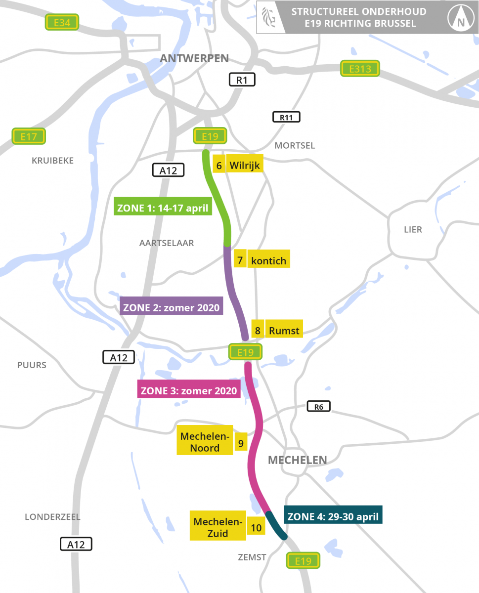 Grote werf E19 Antwerpen-Brussel start morgen al op - Radio Zuidrand
